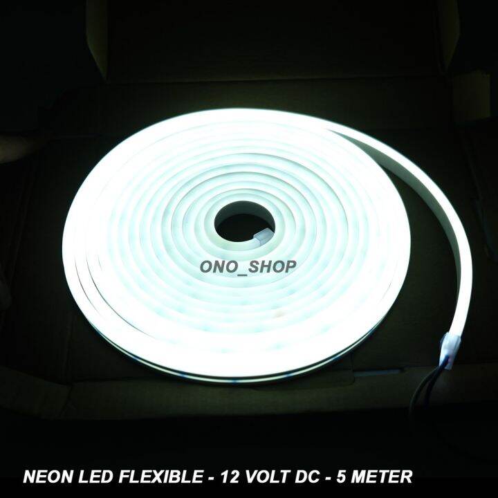 Neon LED Flexible - 12 Volt DC - 5 Meter - Putih | Lazada Indonesia