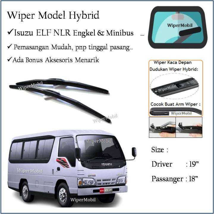 Wiper Kekinian Kaca Mobil Isuzu ELF NLR Engkel Minibus 2004 2005 2006 ...