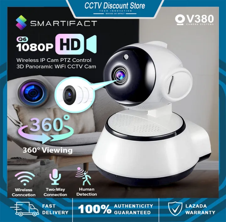 V380 Q6 PRO CCTV Camera Wifi Connect to Cellphone 1080P HD 360 ° PTZ ...