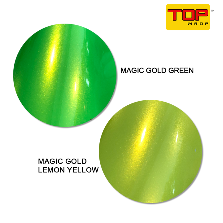 TOPWRAP 1ft legth x 5ft width Magic Gold Neon Car Wrap Vinyl Sticker ...