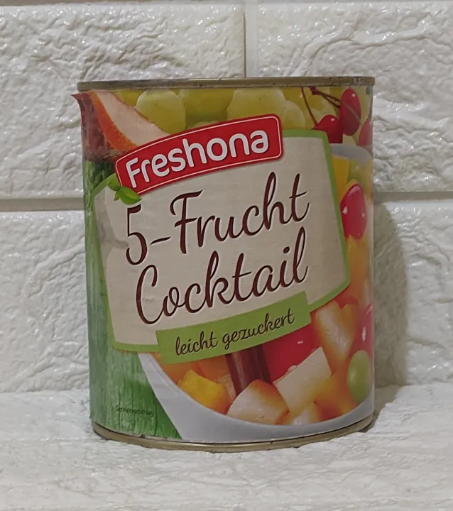 FRUIT COCKTAIL IMPORTED FRESHONA 5 FRUIT COCKTAIL LIGHTLY SWEETENED ...