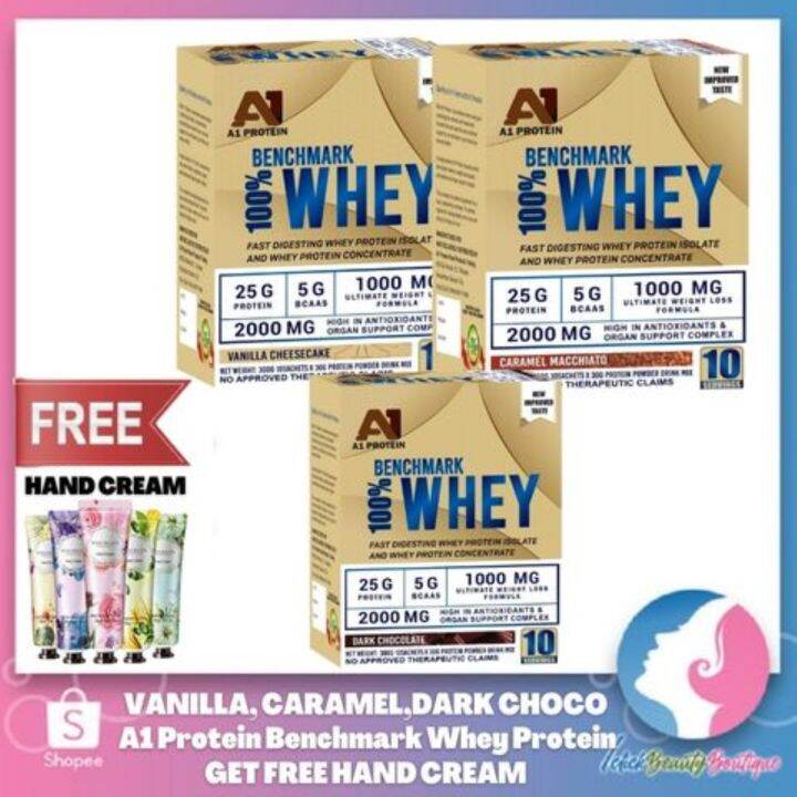 A1 Protein Benchmark Whey Protein 10sachets/box GET FREE HAND CREAM ...