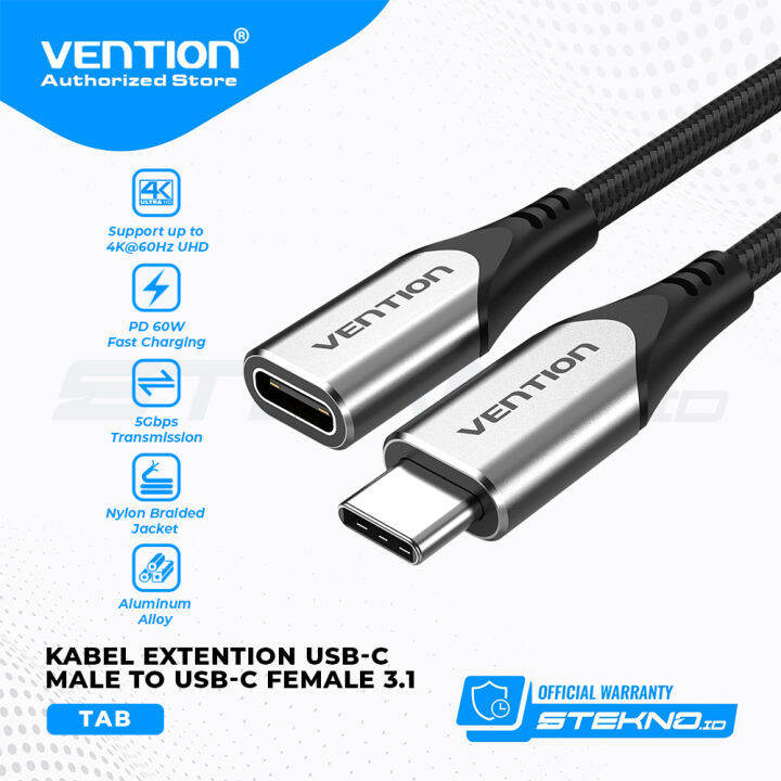 Vention Kabel USB C Extension Type C Male to Female Extender Cord USB-C ...
