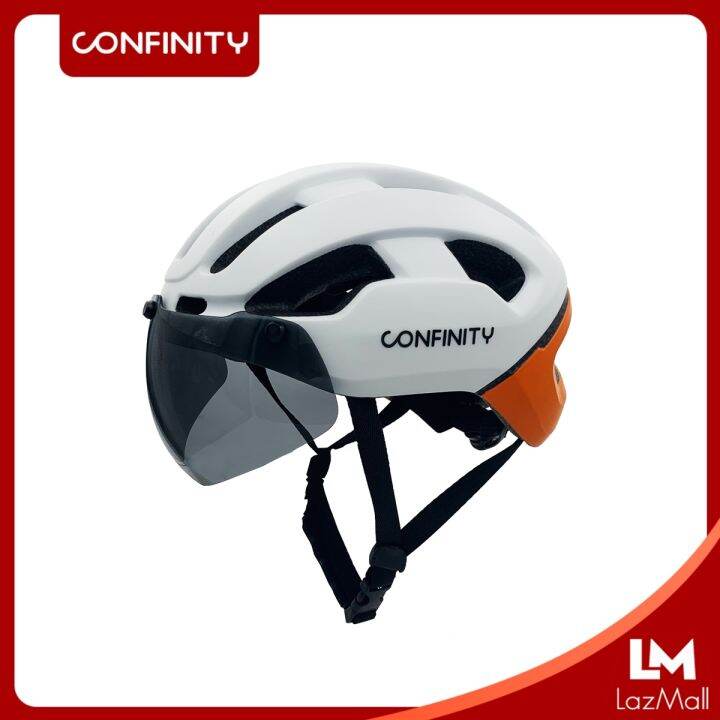 CONFINITY Breathable Cycling Helmet with Rear Light Magnetic Goggles ...