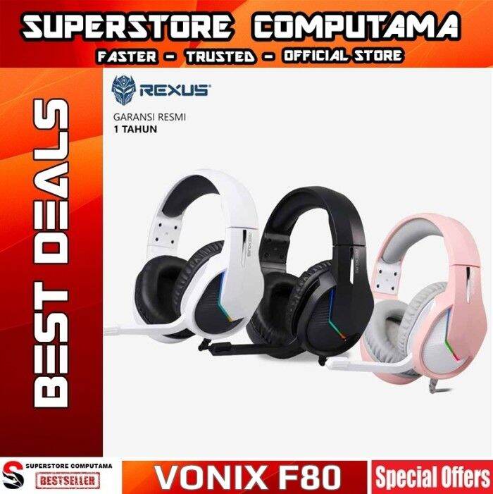 Rexus Vonix F80 RGB Gaming Headset | Lazada Indonesia