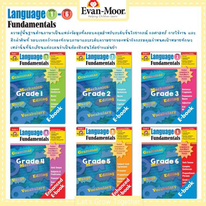 Evan Moor Language Fundamentals Grade 1,2, 3, 4, 5, 6 Worksheets with ...