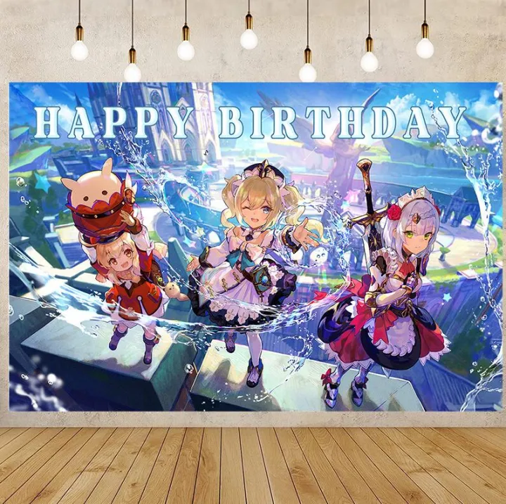 Genshin Impact Backdrop Cosplay Themed Background Kids Birthday Banners ...