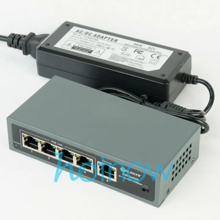 DSLRKIT 96watt ALL Gigabit 5 Ports 4 PoE+ Switch 802.3at af Power Over ...