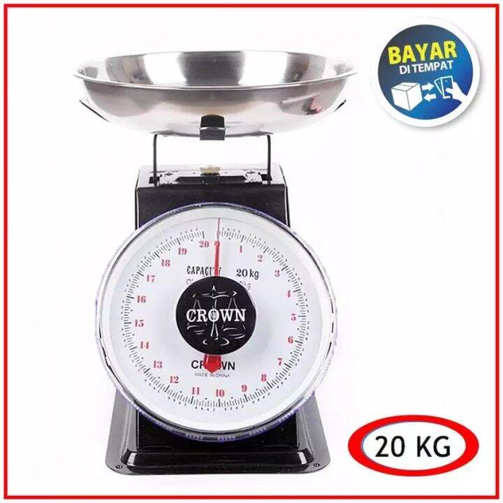 Timbangan duduk- jarum 20kg Merk CROWN stainless-barang kokoh | Lazada Indonesia