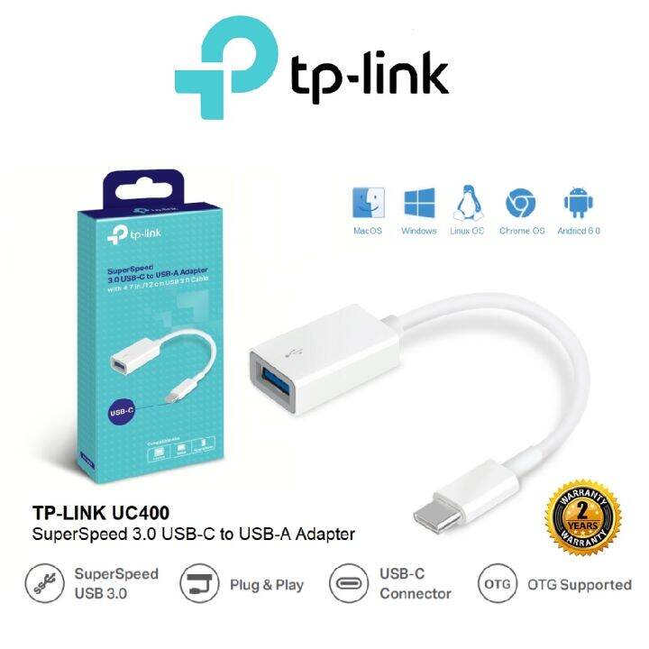 TP-LINK UC400 SUPERSPEED 3.0 USB-C TO USB-A ADAPTER CONVERTER OTG ...