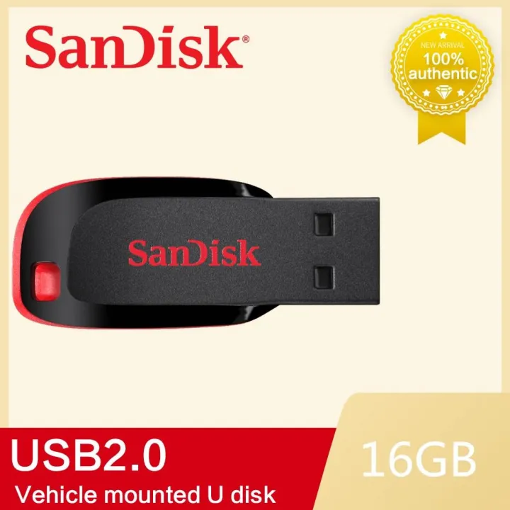 Sandisk Flash Drive Cruzer Blade 16GB Black&Red CZ50 USB 2.0( แฟลชไดร์ฟ ...