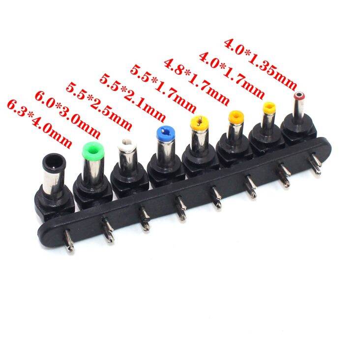 1 Set(8pcs) Notebook Laptop Universal DC AC 2 Pins Plug Charger Tip ...