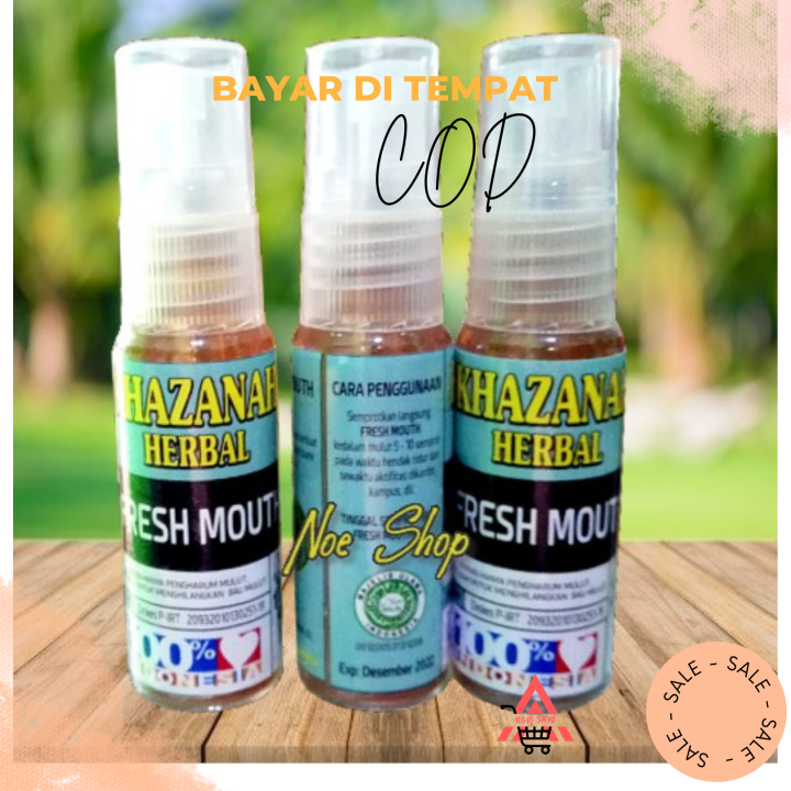 Khazanah Herbal Fresh Mouth spray parfum Penghilang Bau Mulut Jigong ...
