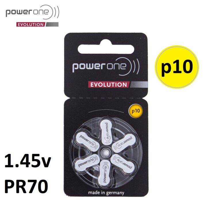 Power One Evolution Zinc Air Size 10 PR70 (6pcs) p10 1.45v A10 Hearing ...
