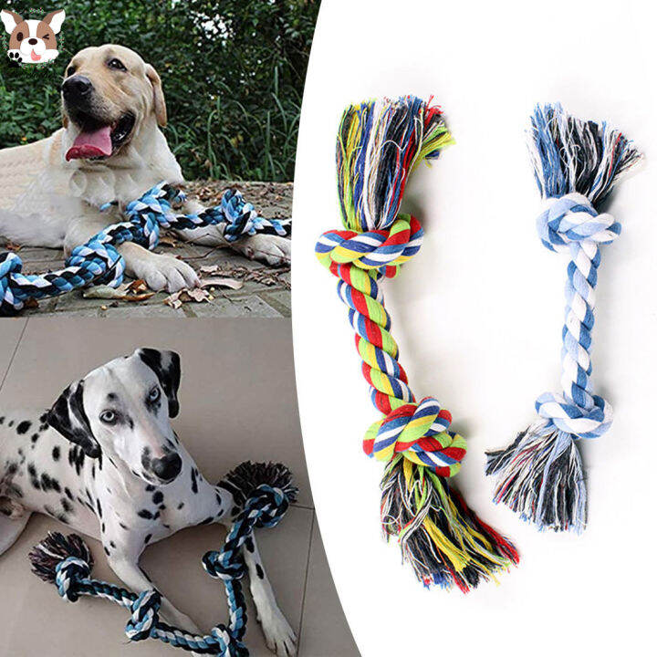 Pet Toy Dog Molar Rope Chew Knot Toy Cotton Braided Bone Rope Puppy Dog ...