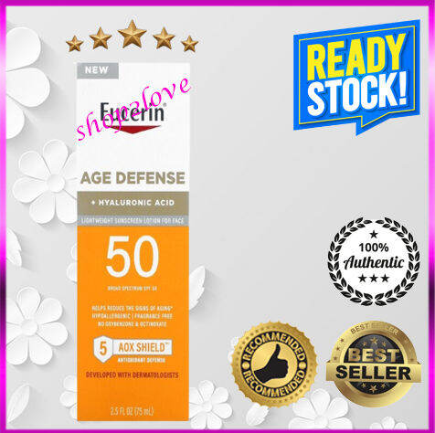 Eucerin Age Defense Lightweight Sunscreen Lotion for Face SPF 50 ...