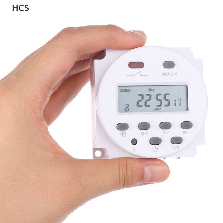 【Ready stock】 HCS Digital timer DC /AC 12V 16A LCD display programmable timer OVP switch HC ...