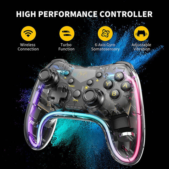 คอนโทรลเลอร์ จอยสติ๊ก ตัวควบคุมเกม Joy Pro Switch Wireless Bluetooth Joystick Controller Game