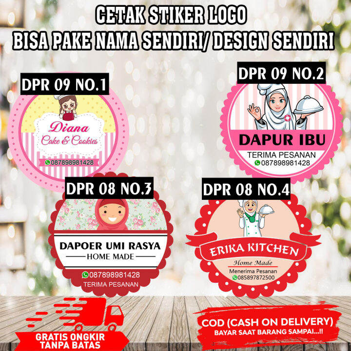 (DPR 09) CETAK STIKER LABEL CUSTOM NAMA SENDIRI - STICKER CHROMO ...