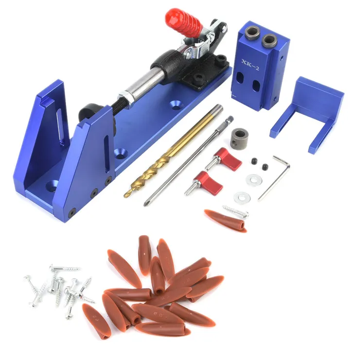 Wood Working Tool Pocket Hole Jig with Toggle Clamp and Step Drill Bit ...