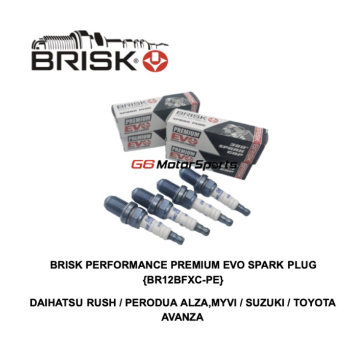 BRISK PERFORMANCE PREMIUM EVO SPARK PLUG {BR12BFXC-PE} - DAIHATSU RUSH ...