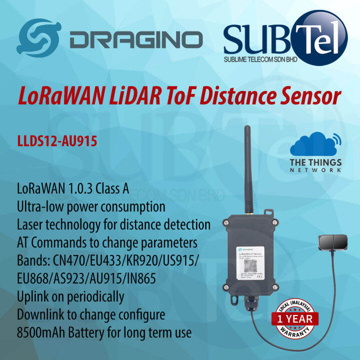 Dragino Llds12 Au915 Lorawan Lidar Tof Distance Sensor Llds12 Lora Wan Ttn Iot The Things