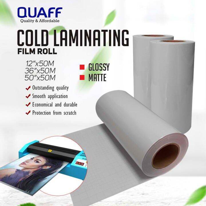 1roll Quaff Cold Laminating Film Roll 12 In x 50M Matte / Glossy ...