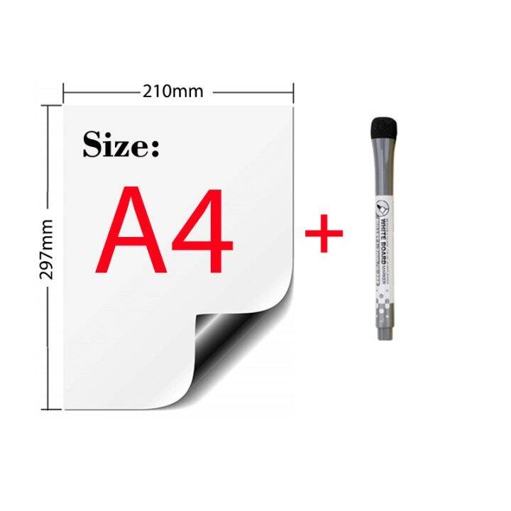 A4 Size WhiteBoard Bulletin Board Dry Mini Whit Board Fridge Magnet ...