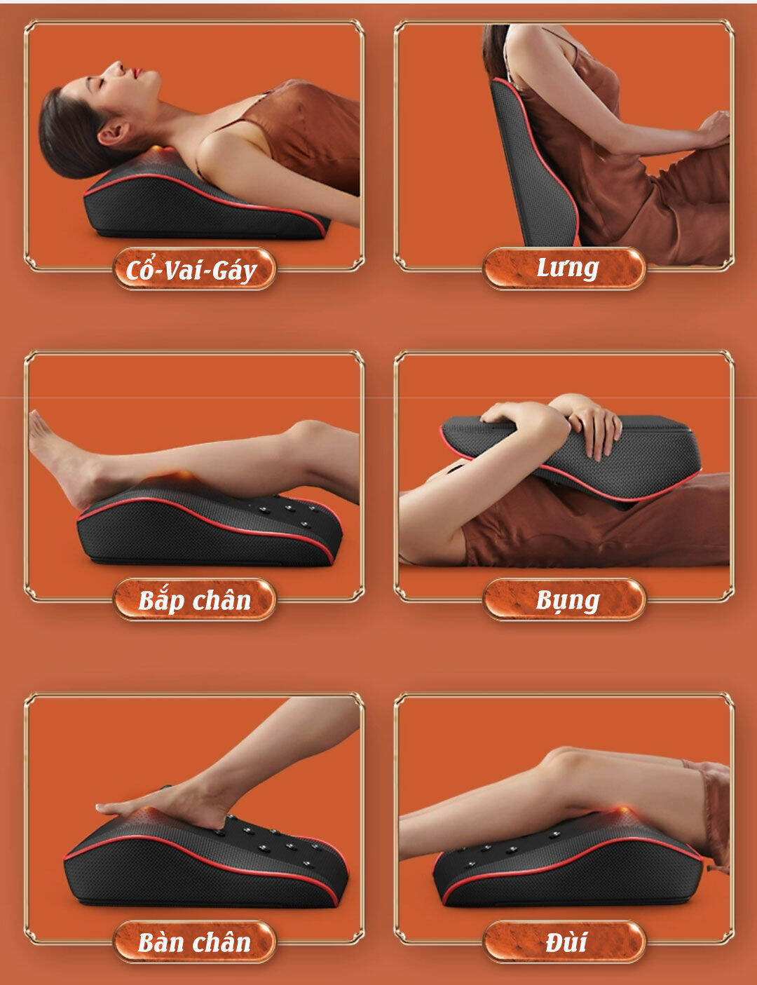 Gối Massage Cổ Vai Gáy Cao Cấp Yd 708k Có Rung 20 Bi Lăn Có Hồng Ngoại Tựa Lưng Máy Massage