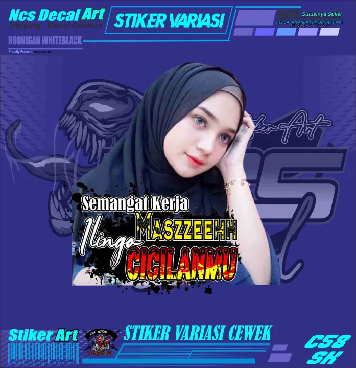 stiker mobil decal gambar cewek keren vektor / sticker motor cewek ...