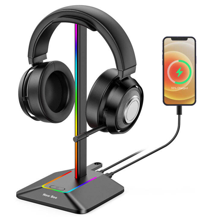 Dual output colorful headphone display stand HUB extended headphone ...
