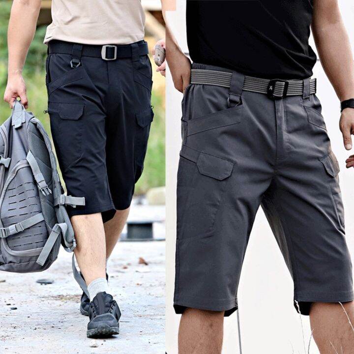 Capri ¾ Pants Shorts IX9 Mens Waterproof Cropped Pants Outdoor Military ...