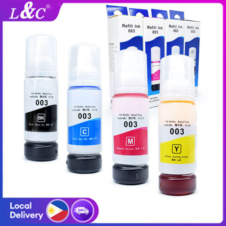 【PH Ready Stock】L&C Refill Ink for Epson 003 Ink 4 Colors Set For ...