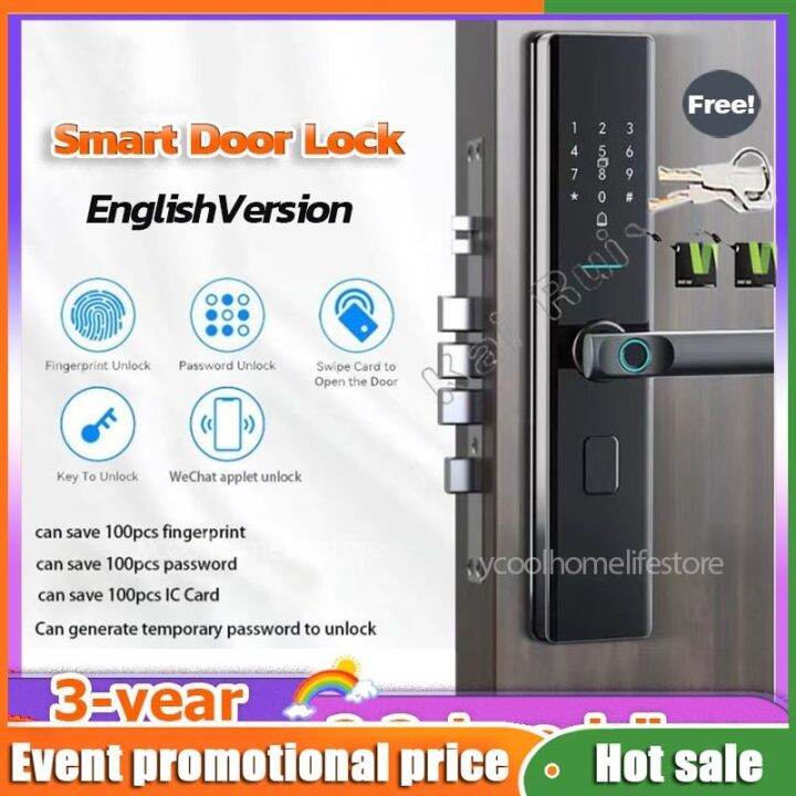 Smart Lock Fingerprint/IC card/Passcode Biometric Code Digital Door ...