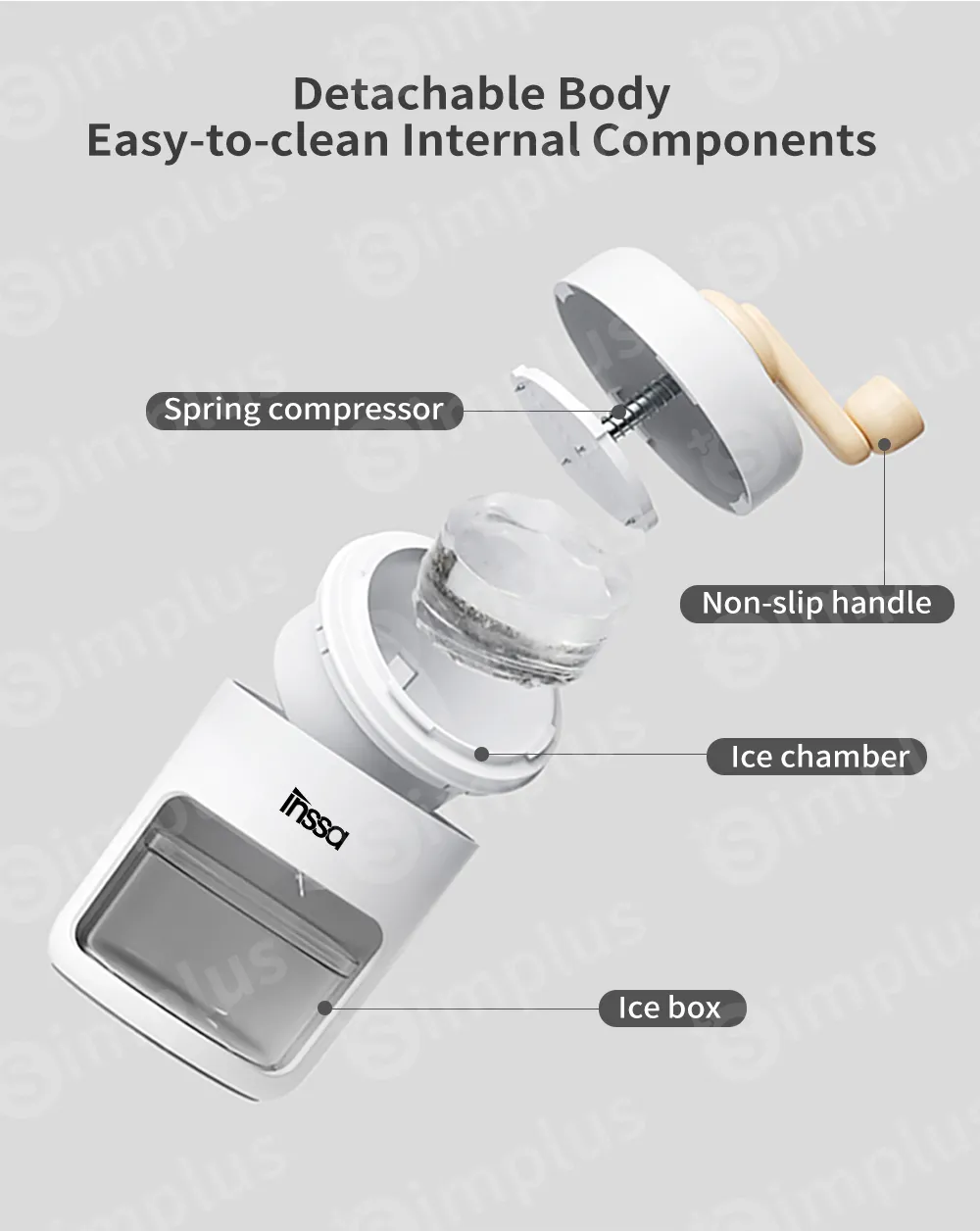 Simplus Ice Crusher Ice Shaver Handheld Ice Breaker Portable Manual Ice ...