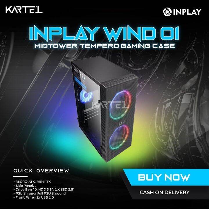 dew4273 INPLAY WIND 01 MATX Gaming Case Budget Gaming CPU Acrylic Case ...