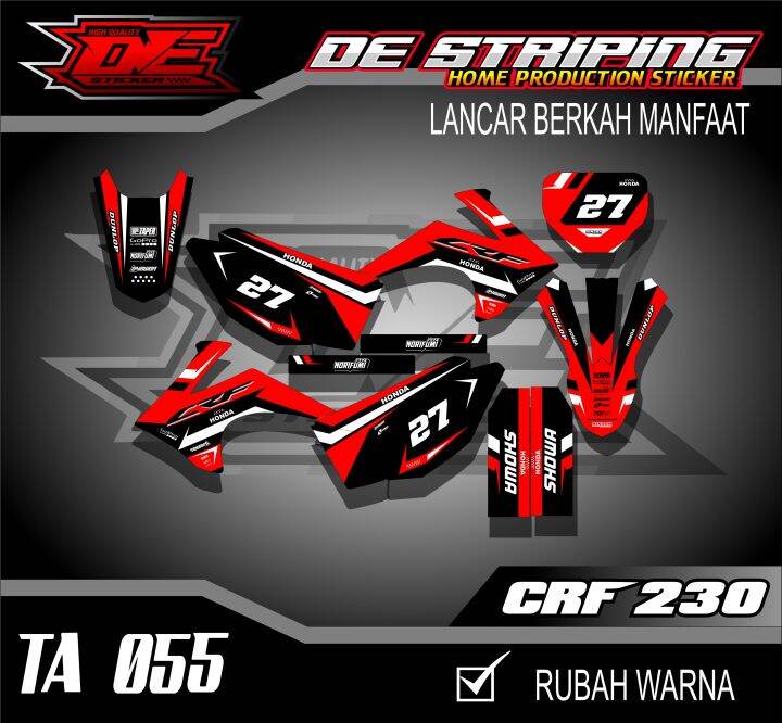 Striping Stiker Motor CRF 230 Fullbody Keren Stiker Decal CRF 230 TA055 ...