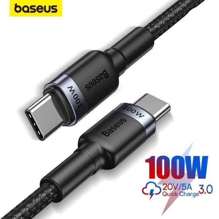 Hot Baseus 100W USB C To Type USBC Charger USB-C Type-c For S20 Macbook ...