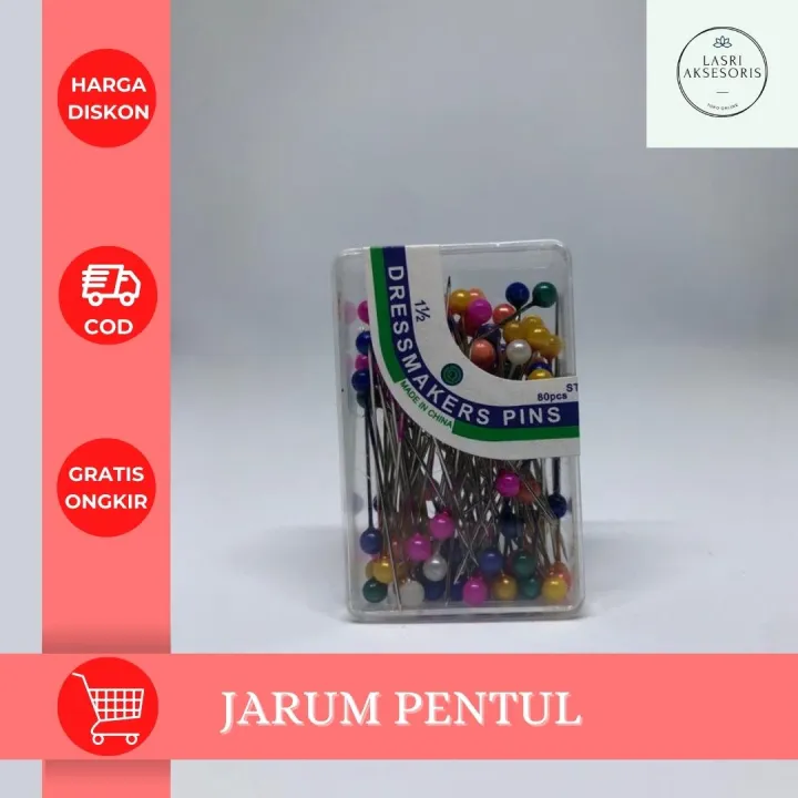JARUM PENTUL STAINLESS MIKA BESAR 80 SATU BOX / JARUM PENTUL HIJAB ...