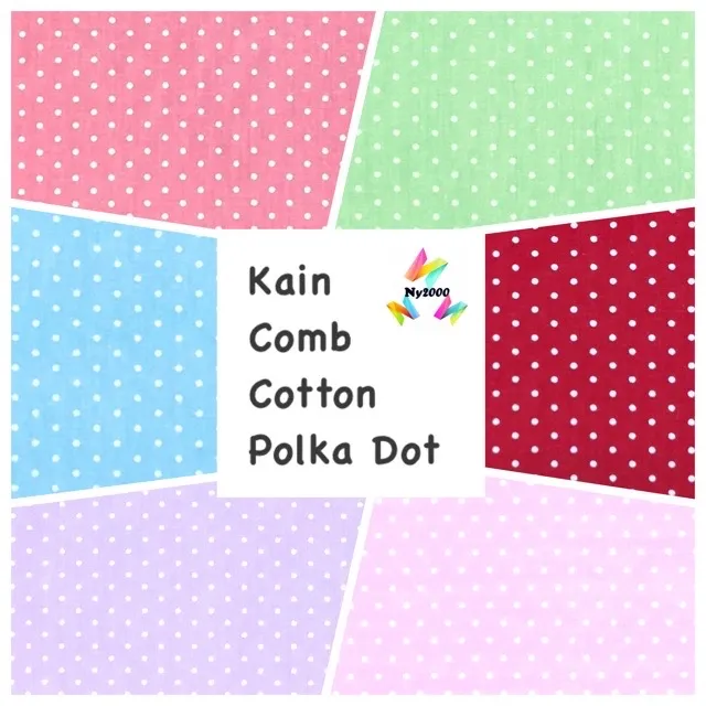 Kain Comb Cotton Corak Polka Dot (Bidang 60 inci) | Lazada
