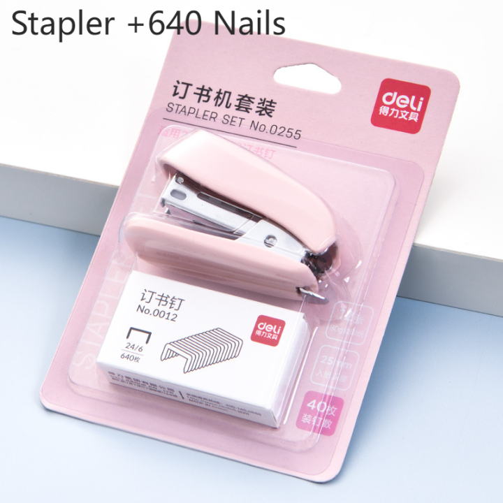 Deli Mini Stapler Set Convenient Binding Machine Stapler +640 Nails ...