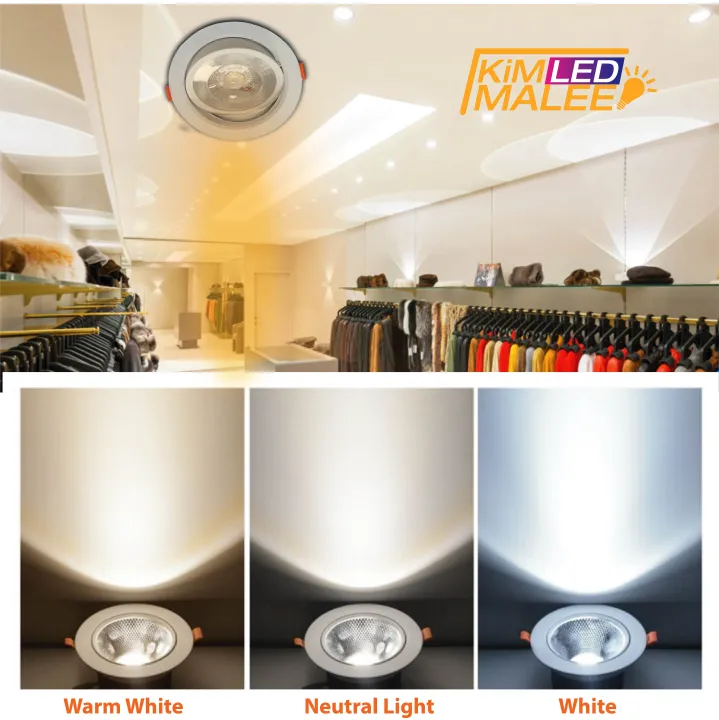 LED Downlight 5W 9W 12W Daylight and Warm white กลม/เหลี่ยม ปรับองศาได้ ...