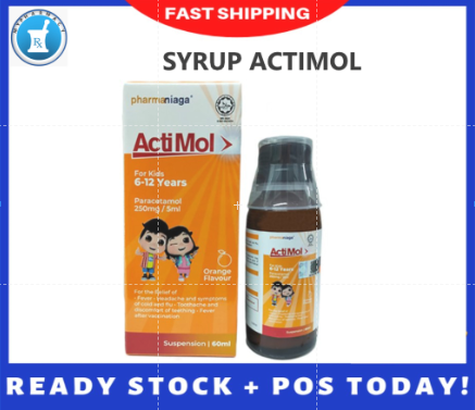PHARMANIGA ACTIMOL PARACETAMOL 250/5ML SUSPENSION 60ML | Lazada