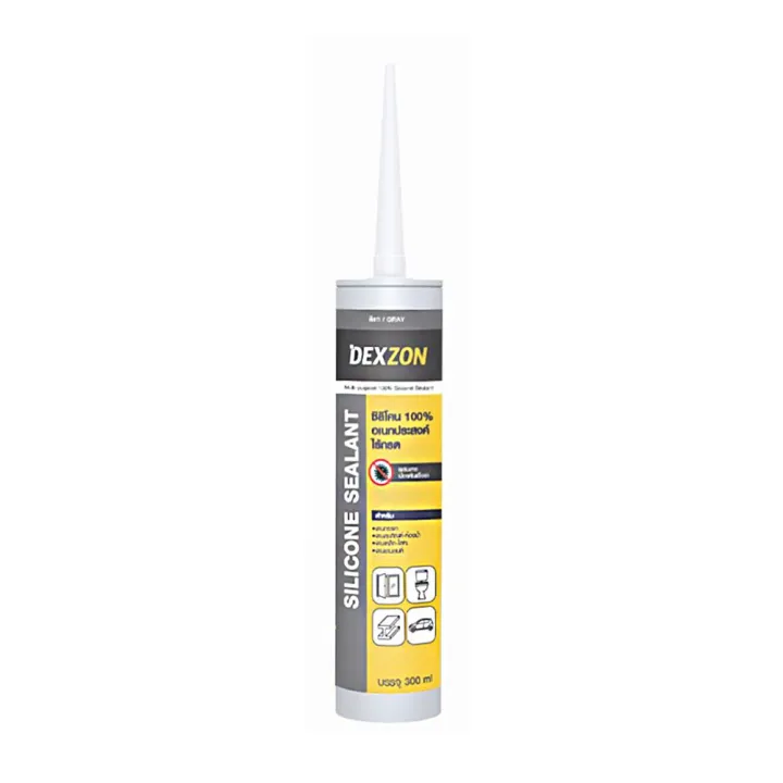 ซิลิโคนไร้กรดกันเชื้อรา DEXZON 300 มล. สีเทา SILICONE SEALANT ซิลิโคน กาวซิลิโคน ซิลิโคนกาว ซี ...