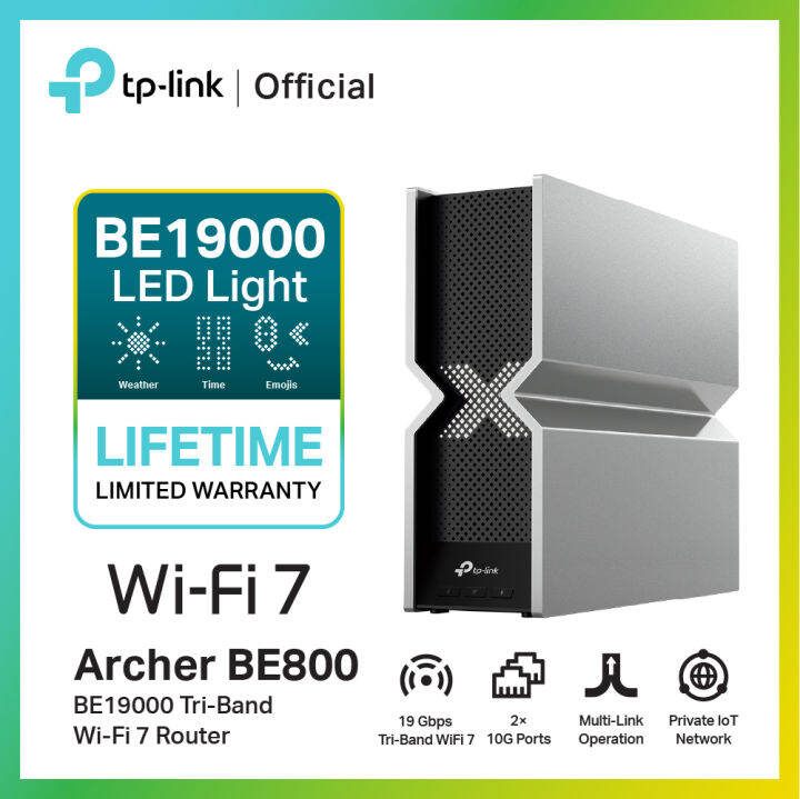 Wi-Fi 7 Router TP-Link Archer BE800 BE19000 Tri-Band ความเร็วสูงสุด ...