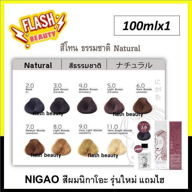 ขายดี! ครีมย้อมผม NIGAO นิกาโอะ รุ่นใหม่ 100 ml *โทนสีธรรมชาติ* พร้อมไฮ กลิ่นไม่ฉุน ไม่มี ...