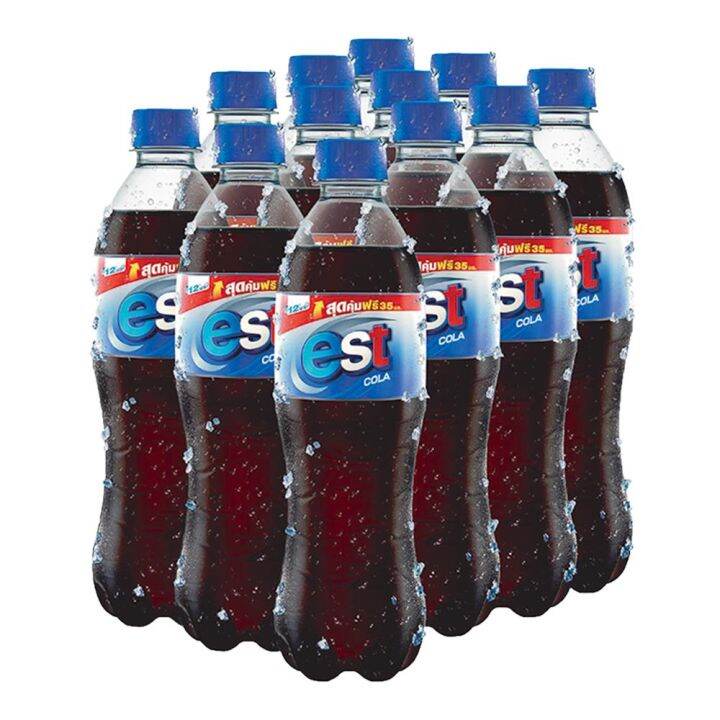สินค้ามาใหม่! เอส น้ำอัดลม กลิ่นโคล่า 490 มล. แพ็ค 12 ขวด Est Cola Soft ...