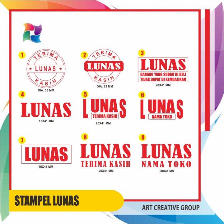 Stempel lunas, Stempel Toko, Cap lunas/ Stempel lunas bulat/ Stempel lunas Persegi / Stempel ...