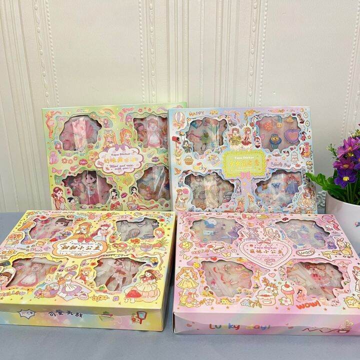 Paket Sticker Label SENMU Isi 32 Lembar - PINK HIJAU BIRU KUNING - cute ...