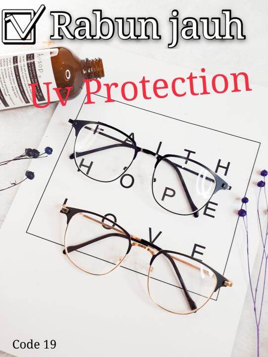 Cermin mata rabun jauh (spek myopia) with uv Protection (code 19) | Lazada